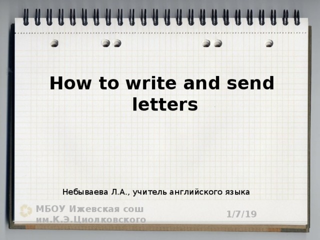 How to write and send letters