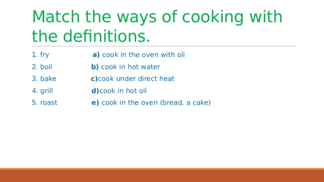 Cooking methods