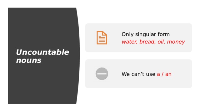 Презентация по теме "Countable and uncountable nouns"